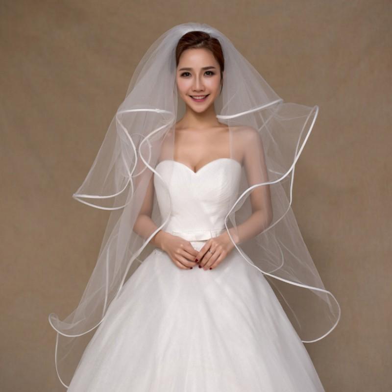 Waltz Length 4 Layer Bubble Veil with Ribbon Edging - Your Wedding Veil ...